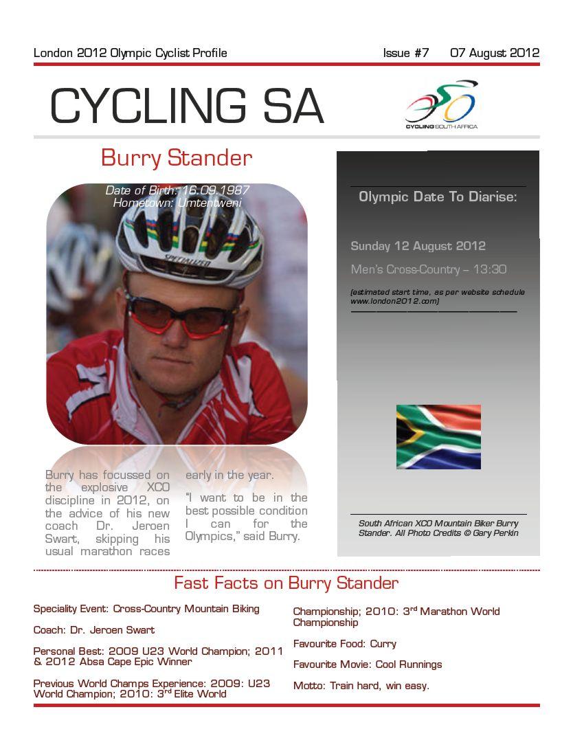 London 2012 Olympic Cyclist Profile: Burry Stander | Bike Hub