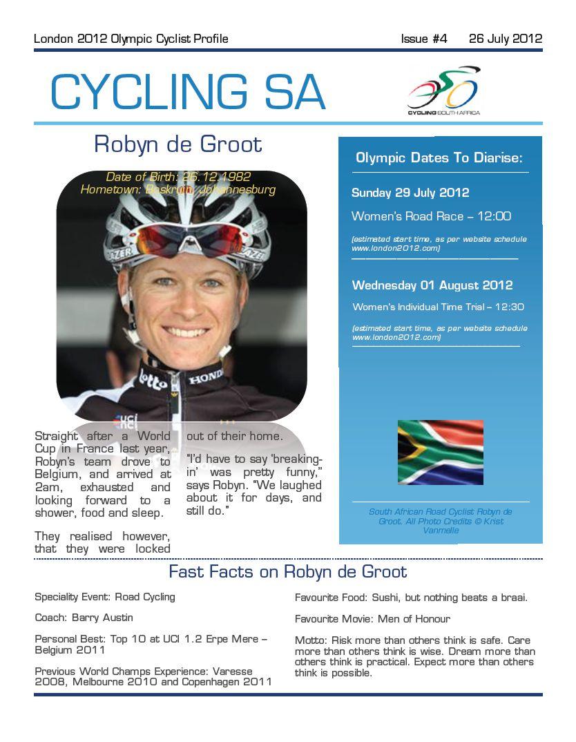 London 2012 Olympic Cyclist Profile: Robyn de Groot | Bike Hub