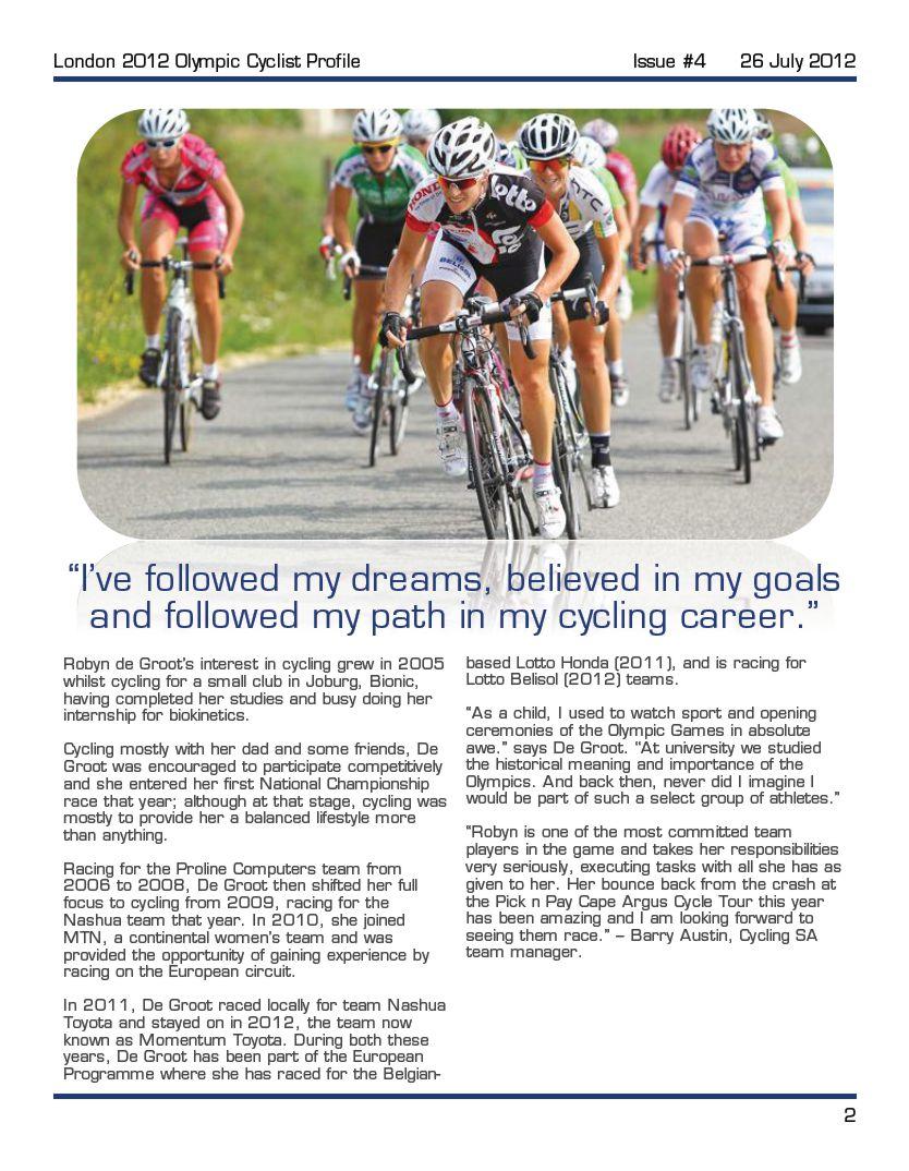 London 2012 Olympic Cyclist Profile: Robyn de Groot | Bike Hub