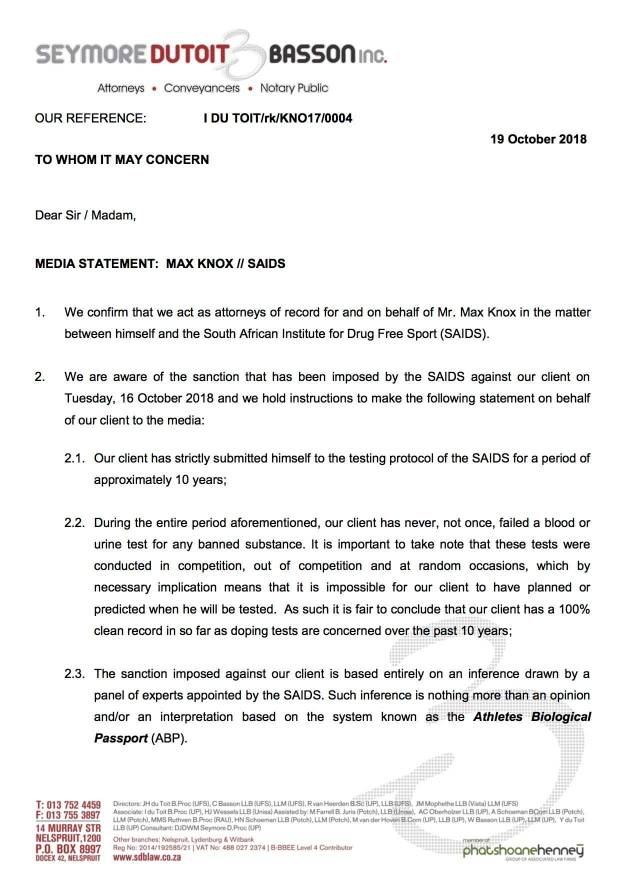 Max Knox banned for doping offence | Bike Hub